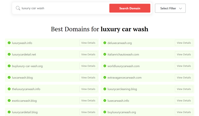 Car Wash Names Generator - DomainWheel
